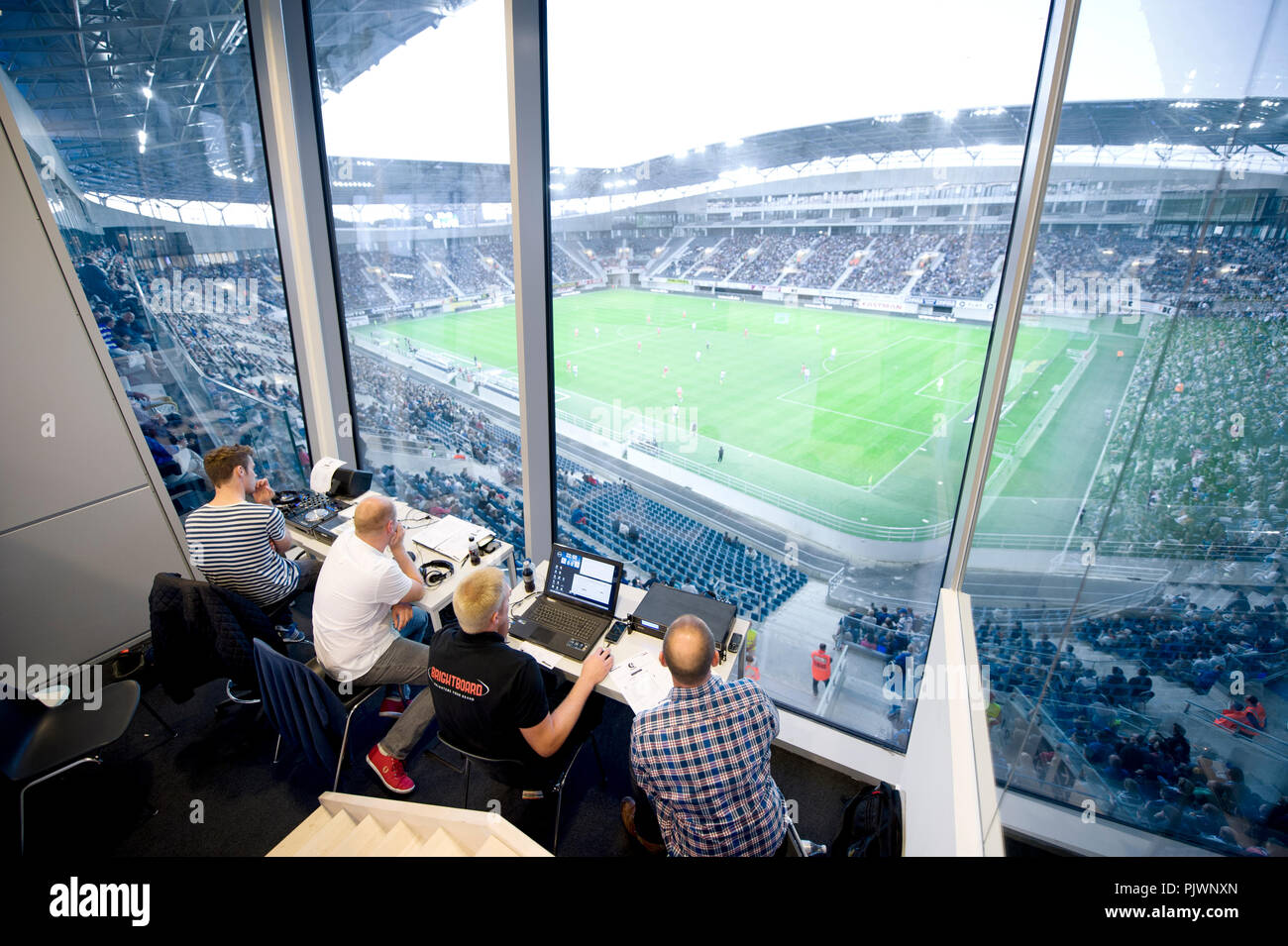 The interior of the Ghelamco Arena football stadium from football club ...