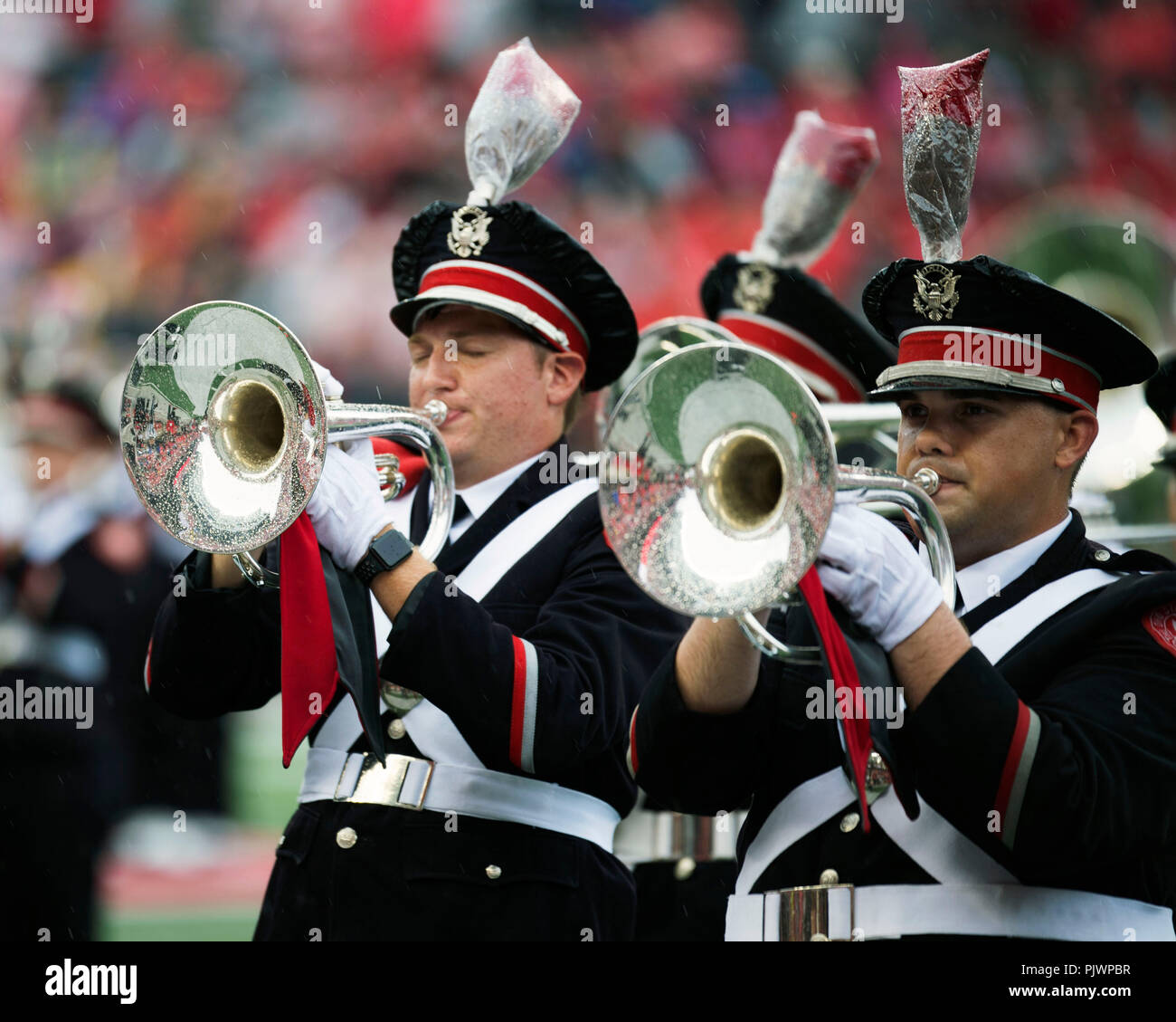 Columbus, Ohio, USA. 8th Sep, 2018. Members of the Ohio State band ...