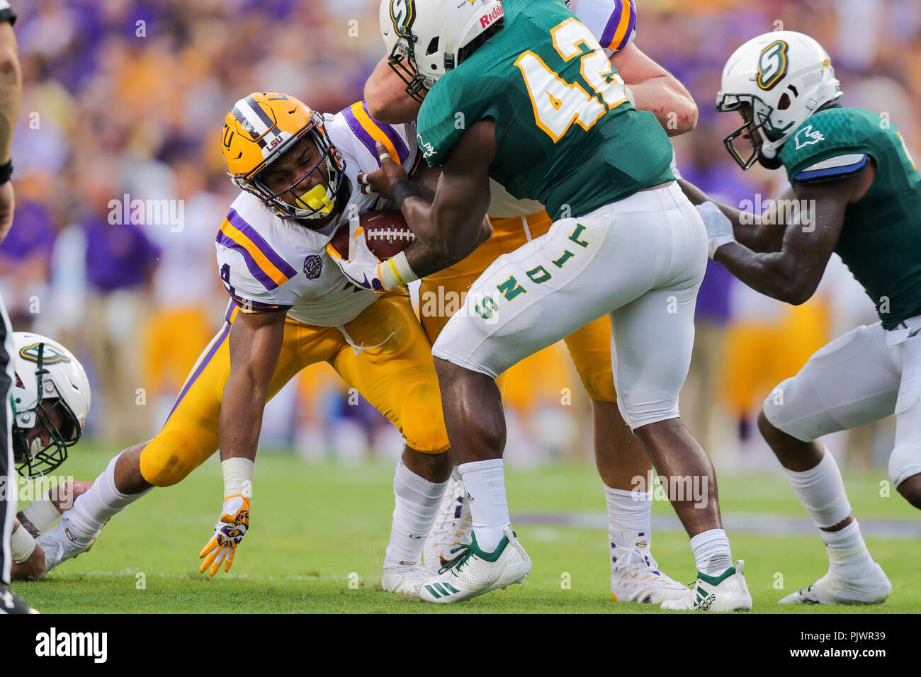 Baton Rouge, LA, USA. 8th Sep, 2018. LSU Tigers running back Nick ...