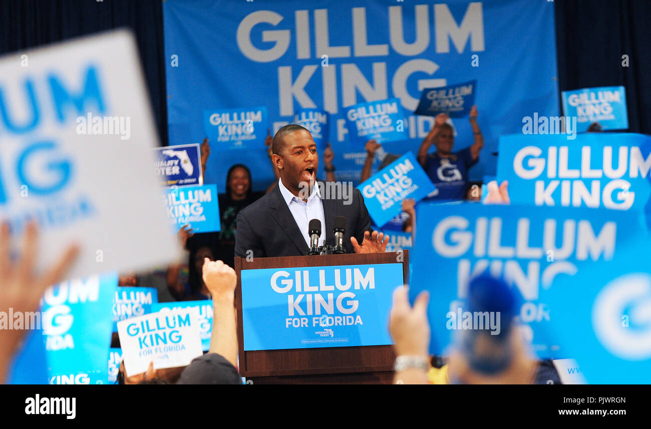 Florida, USA. 8th September 2018. Florida Democratic gubernatorial ...
