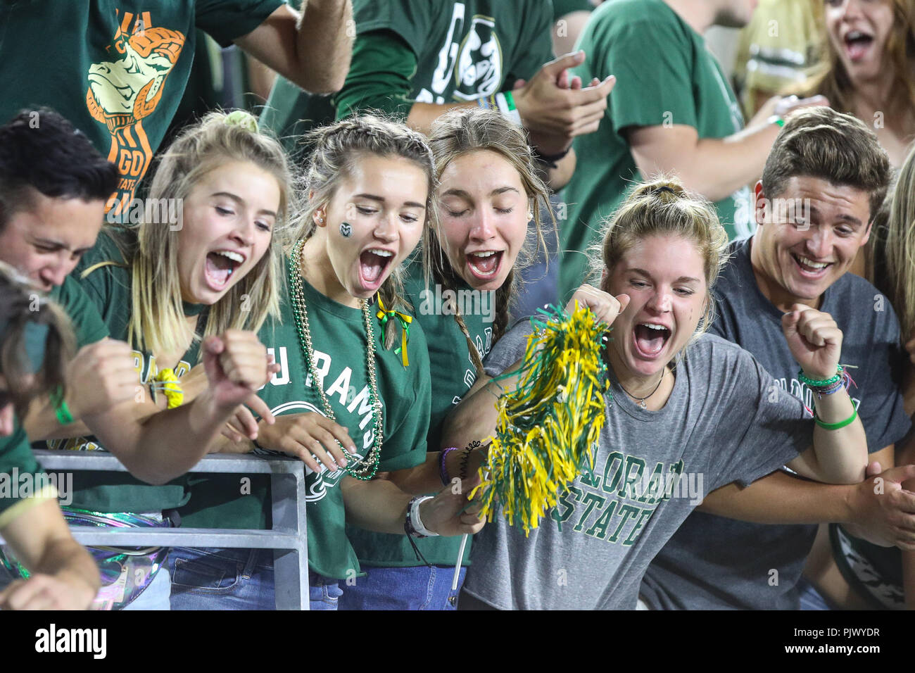 Colorado, USA. 8th Sep, 2018. Colorado State fans cheer on the Rams ...