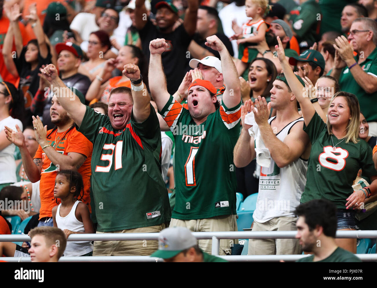 Miami Gardens, Florida, USA. 08th Sep, 2018. Miami Hurricanes fans ...