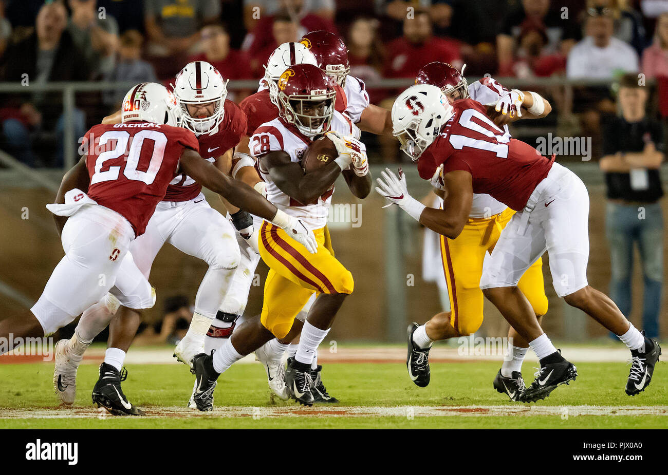 Stanford, California, USA. 08th Sep, 2018. USC Trojans running back Aca ...