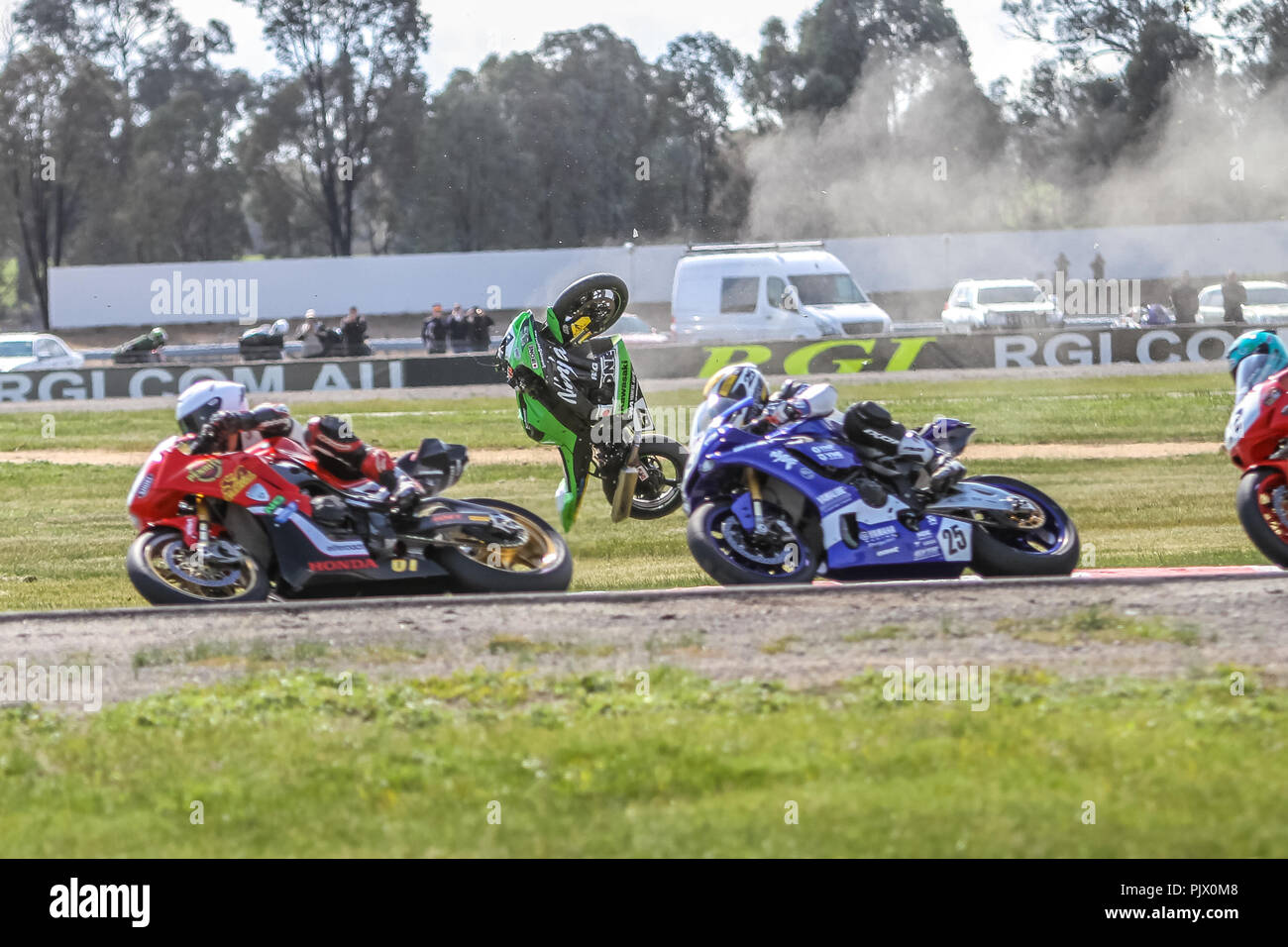 Victoria, Australia. 9th September 2018. Brian Staring loses controll ...