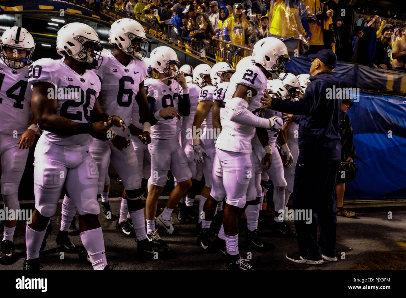 Pittsburgh, PA, USA. 8th Sep, 2018. Head Coach James Frankin and team ...