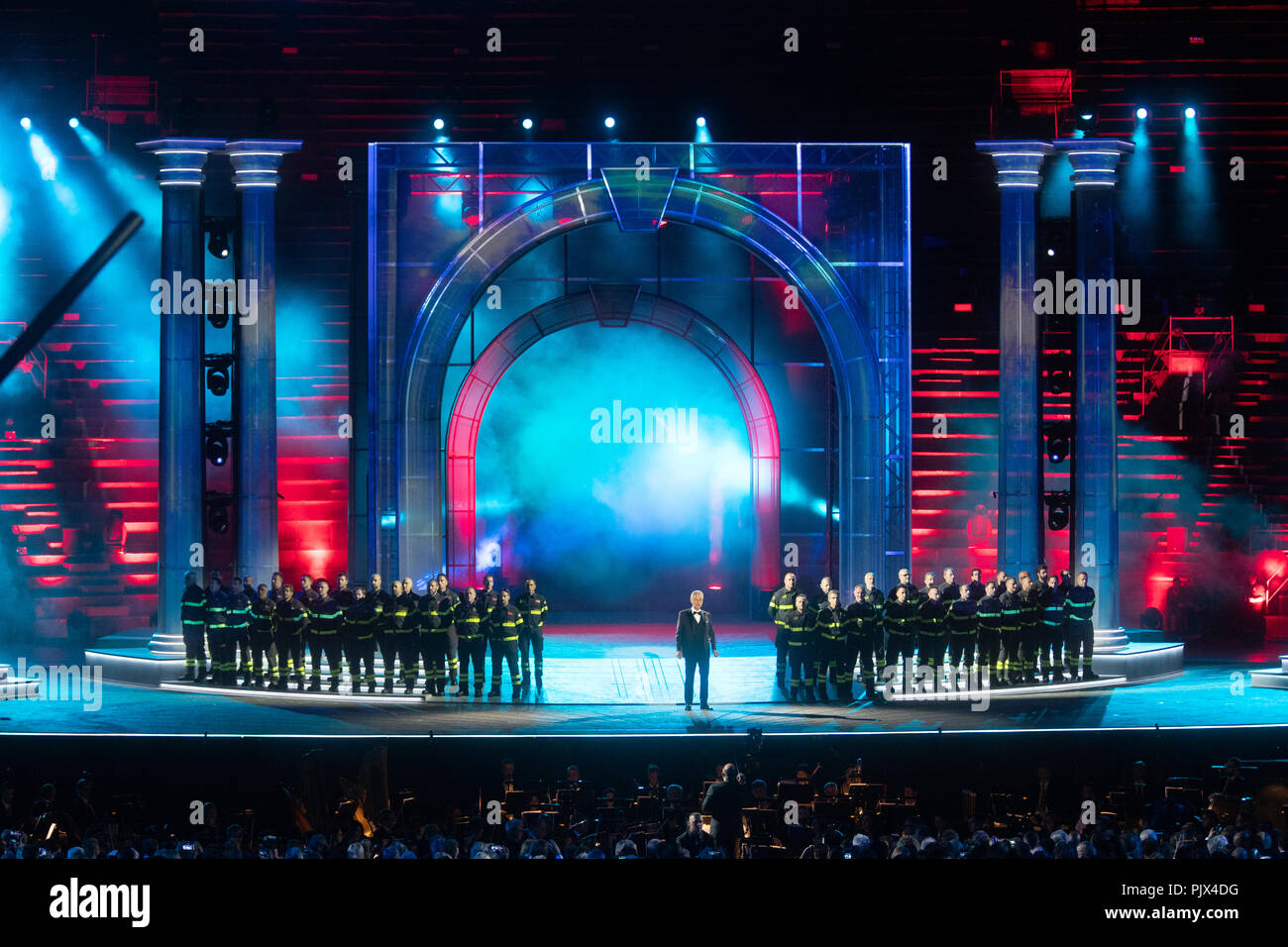 Verona, Italy. 8th September 2018. ANDREA BOCELLI ON STAGE WITH ITALIAN ...