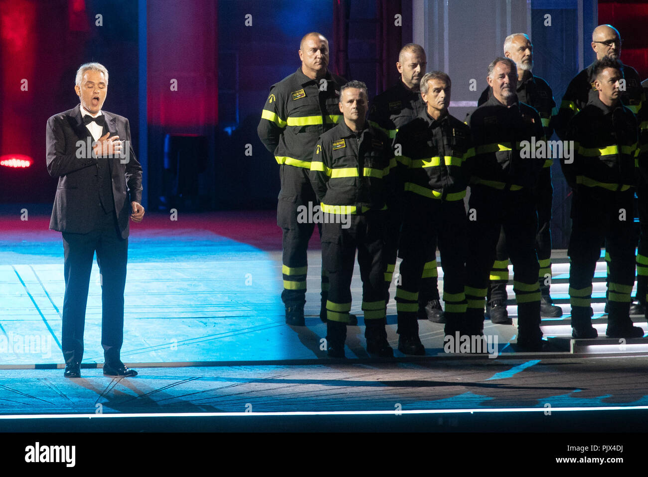 Verona, Italy. 8th September 2018. ANDREA BOCELLI ON STAGE WITH ITALIAN ...