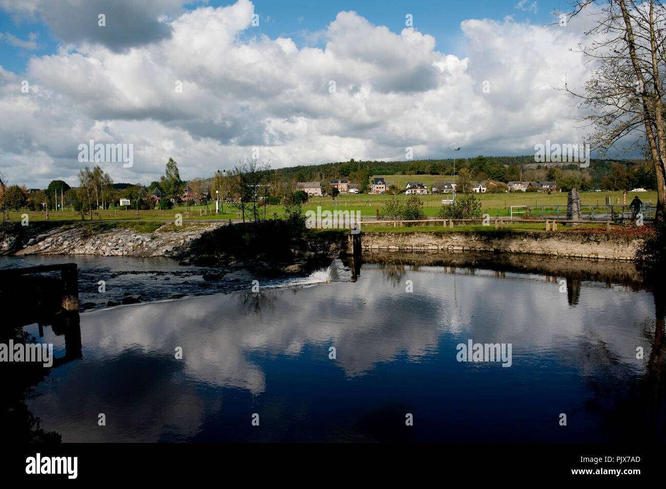 the village Han-sur-Lesse and the Lesse river (Belgium, 17/10/2009 ...