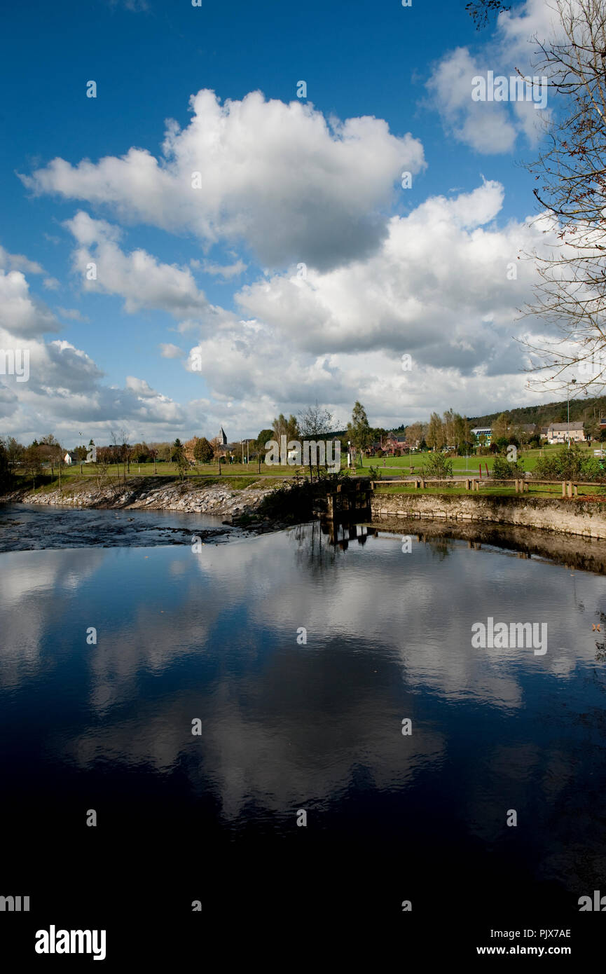 the village Han-sur-Lesse and the Lesse river (Belgium, 17/10/2009 ...