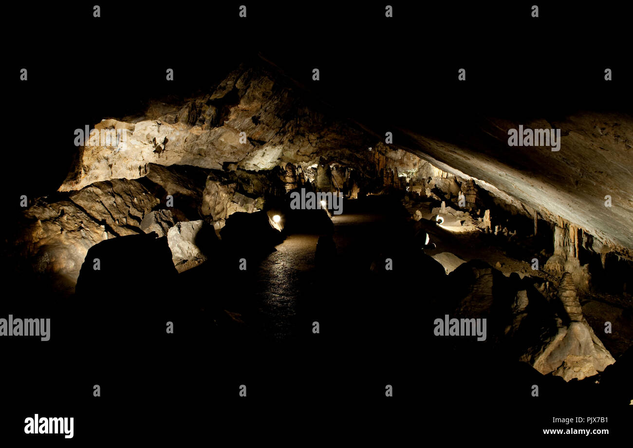 The Cave of Han in Han-sur-Lesse, a major Belgian tourist attraction ...