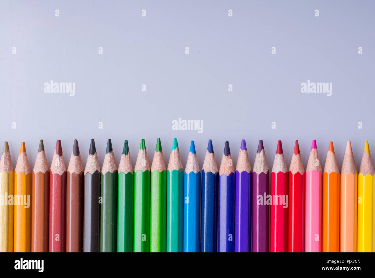 Color Pencils of Various colors placed on white background Stock Photo ...