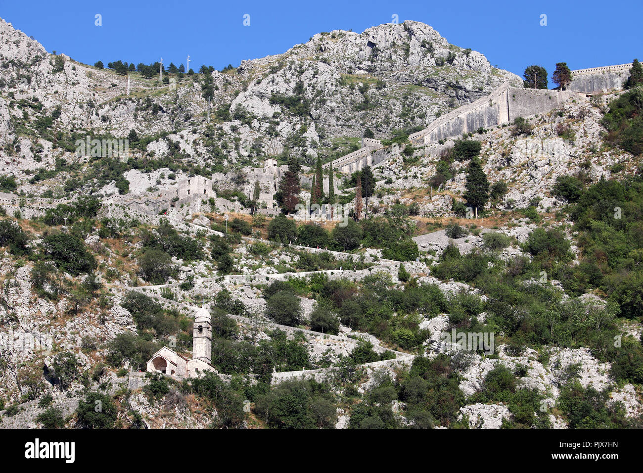 Saint John fortress landscape Kotor Montenegro Stock Photo - Alamy