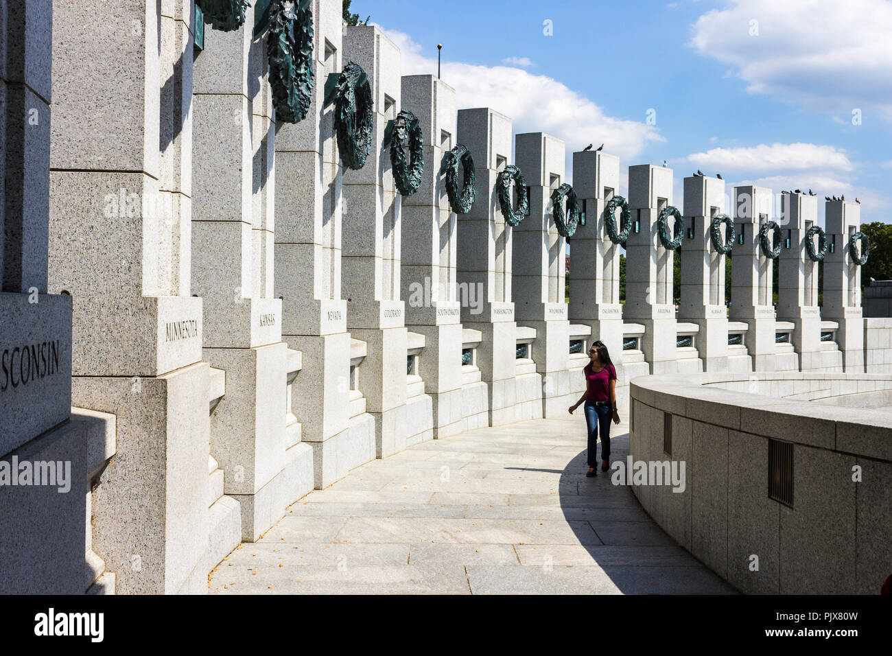 Washington, D.C. The National World War II Memorial, a monument ...