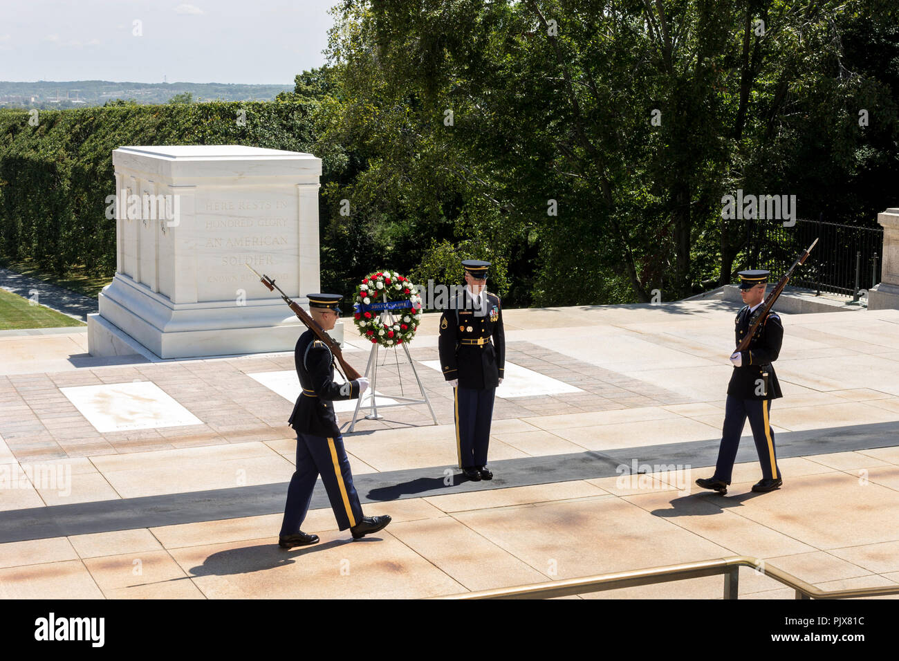 Arlington, Virginia. The Changing of the Guard Ritual at the Tomb of ...