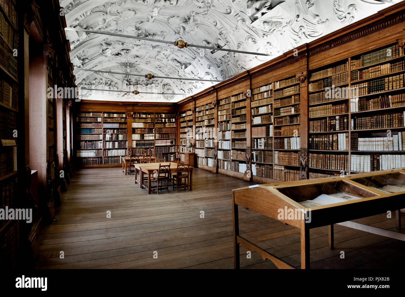 Inside the historic library of the "Abdij van Park" Parc Abbey in ...