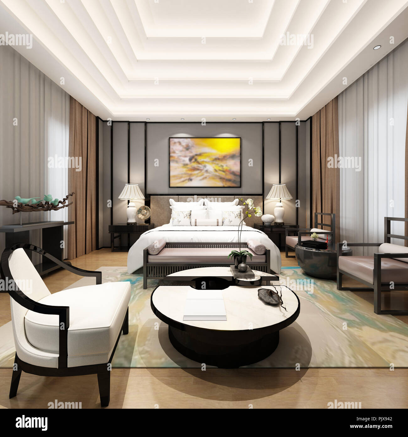 3d render of hotel room Stock Photo - Alamy