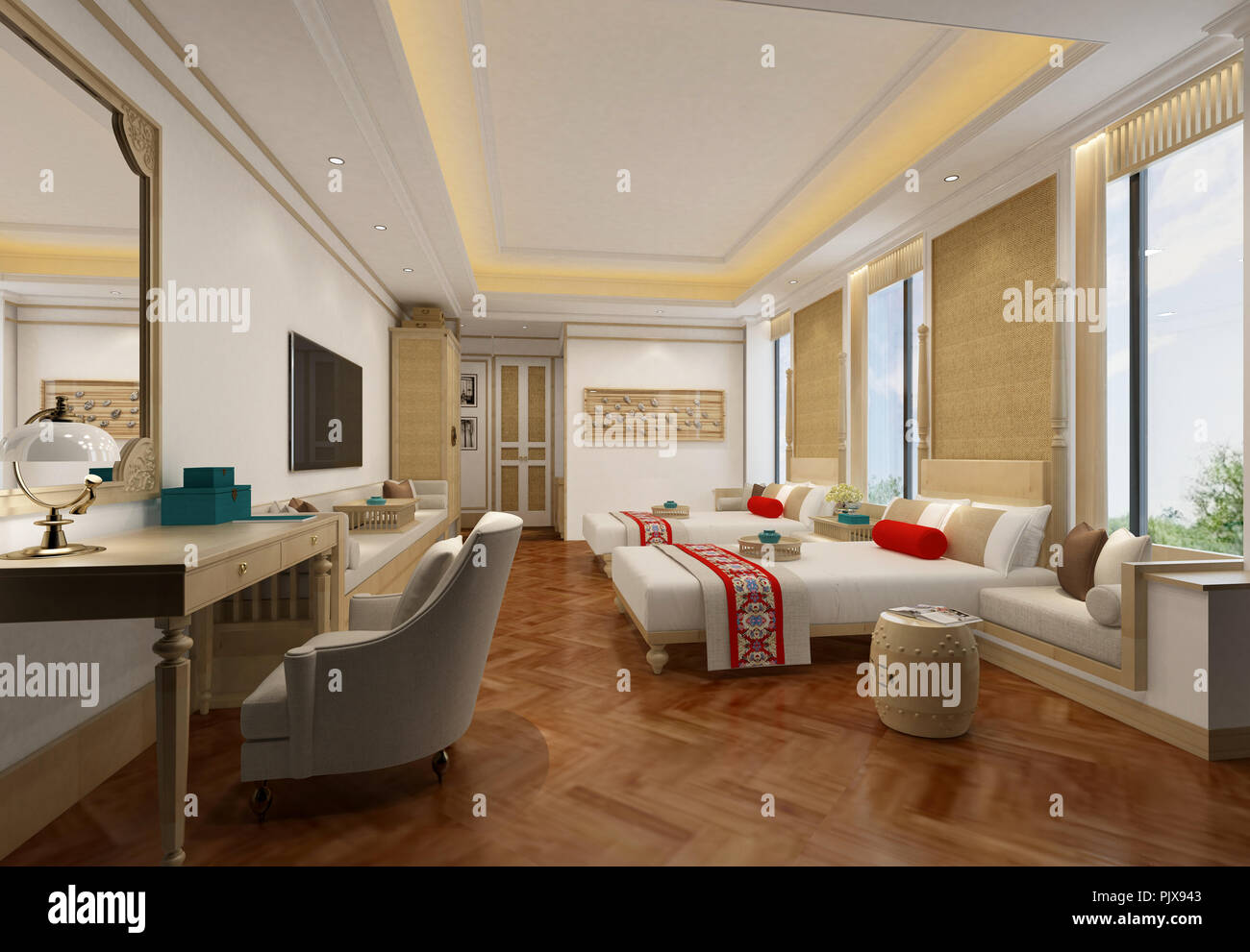 3d render of hotel room Stock Photo - Alamy