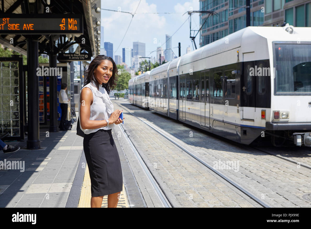 Dot matrix train timetable information display hi-res stock photography ...