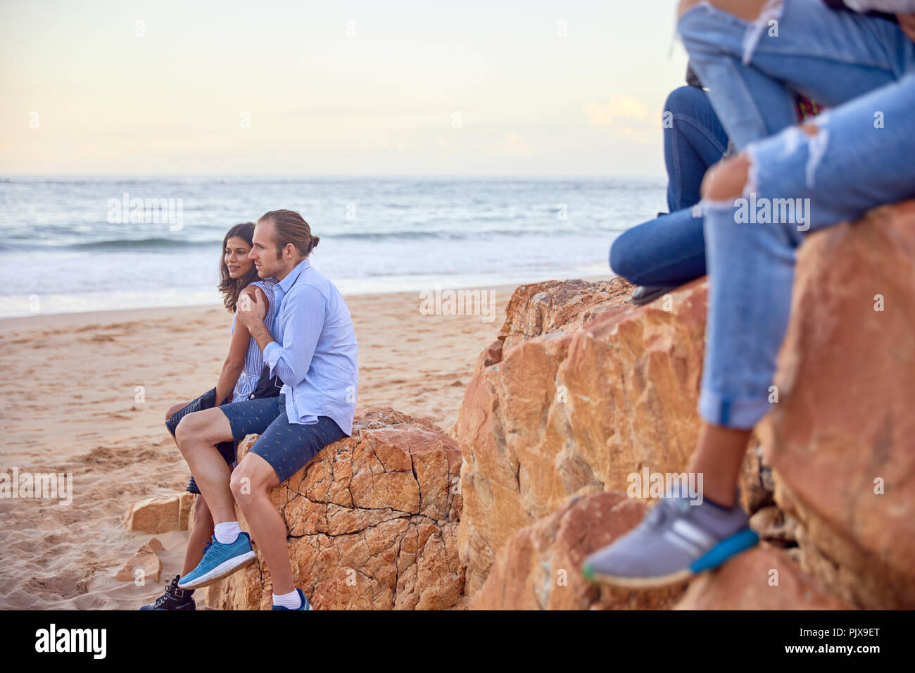 Relaxing on sandy beach person hi-res stock photography and images - Alamy