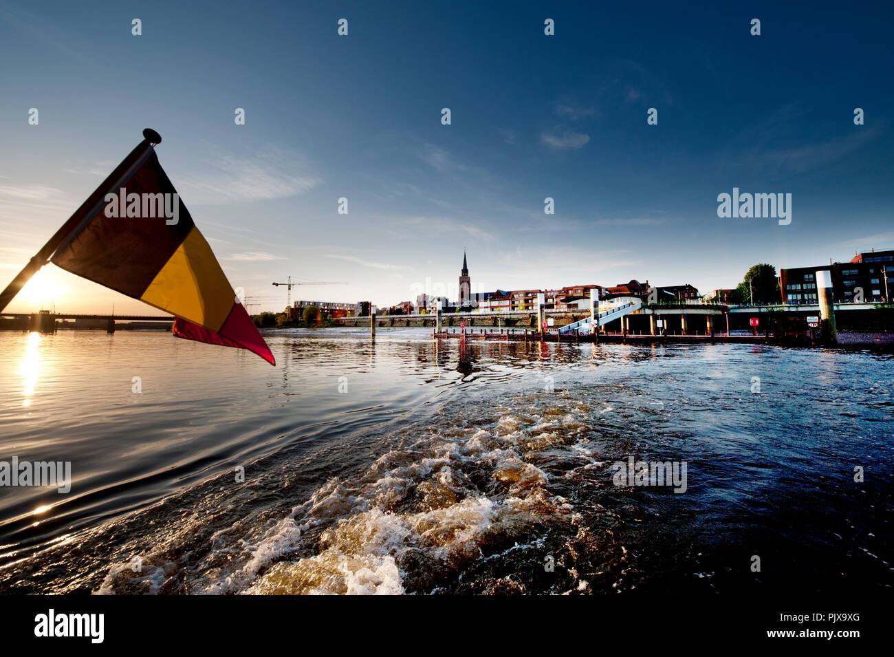 The skyline of Boom along the Rupel river (Belgium, 05/05/2013 Stock ...