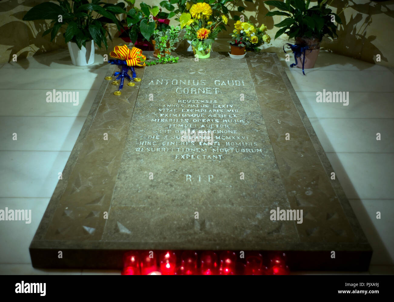 The the tomb of Antoni Gaudi is seen in his Sagrada Familia in ...