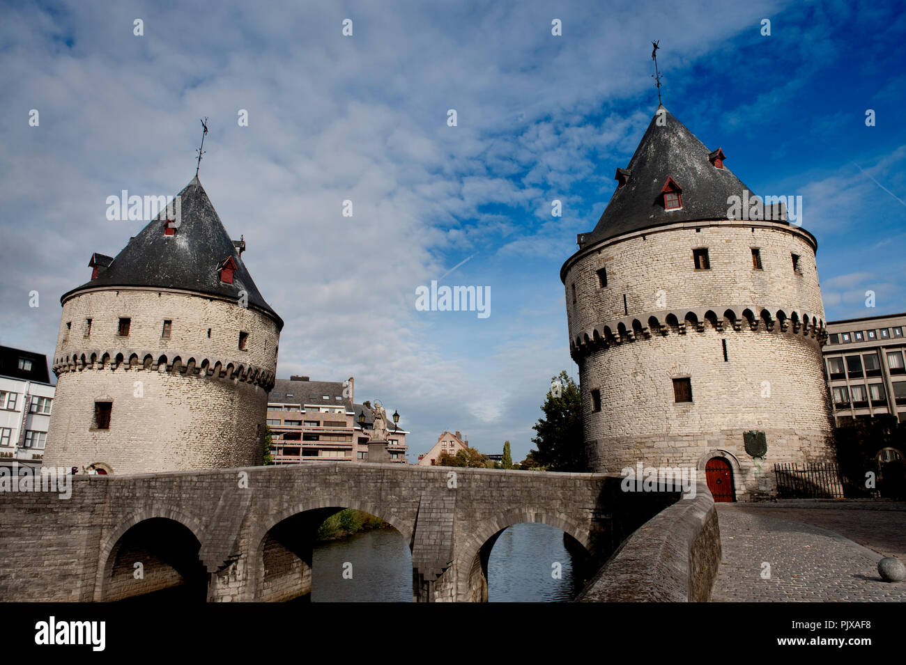 The medieval Broel towers in Kortrijk (Belgium, 18/10/2010 Stock Photo ...