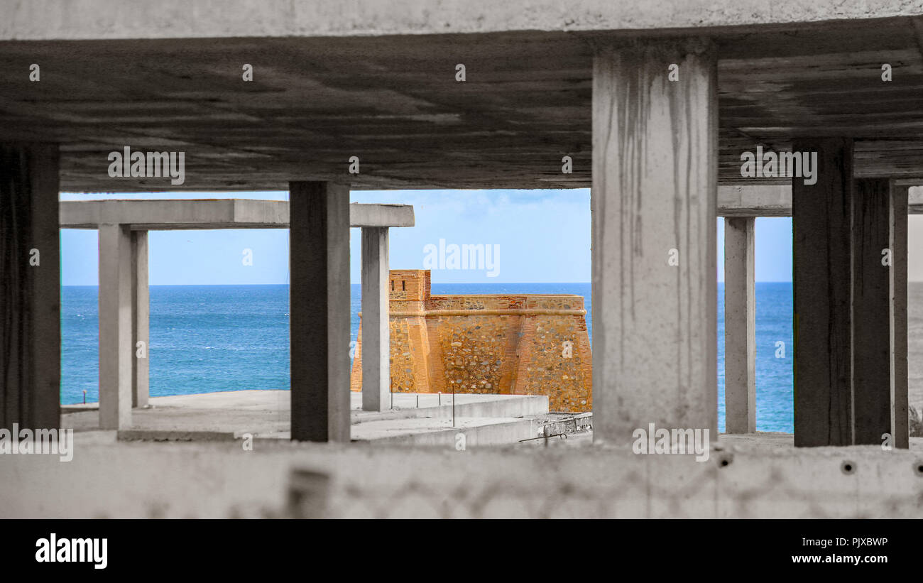 Old Buildings On The Beach Stock Photo - Alamy
