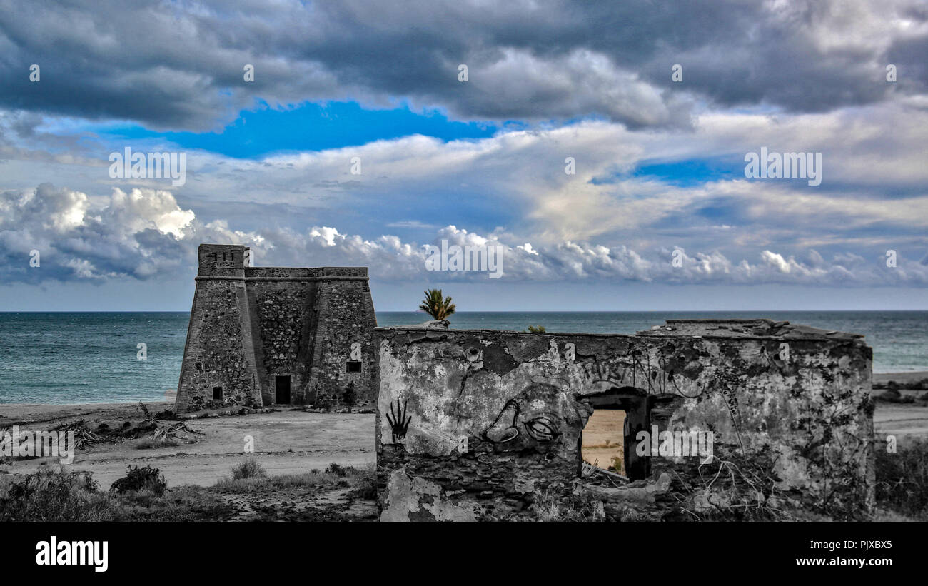 Old Buildings On The Beach Stock Photo - Alamy