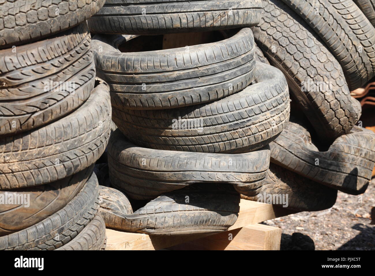 Old Car Tires Stock Photo - Alamy