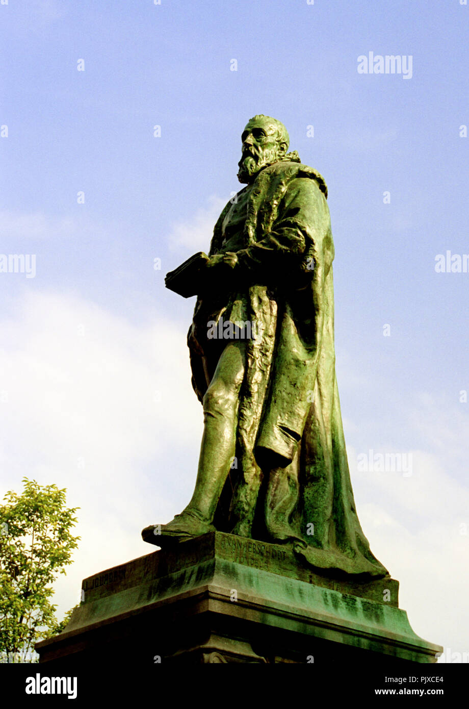 The monument of Justus Lipsius in Leuven, created by Jules Jourdain ...