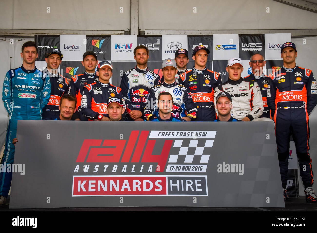 WRC Drivers pose for a group photograph prior to the start of Rally ...