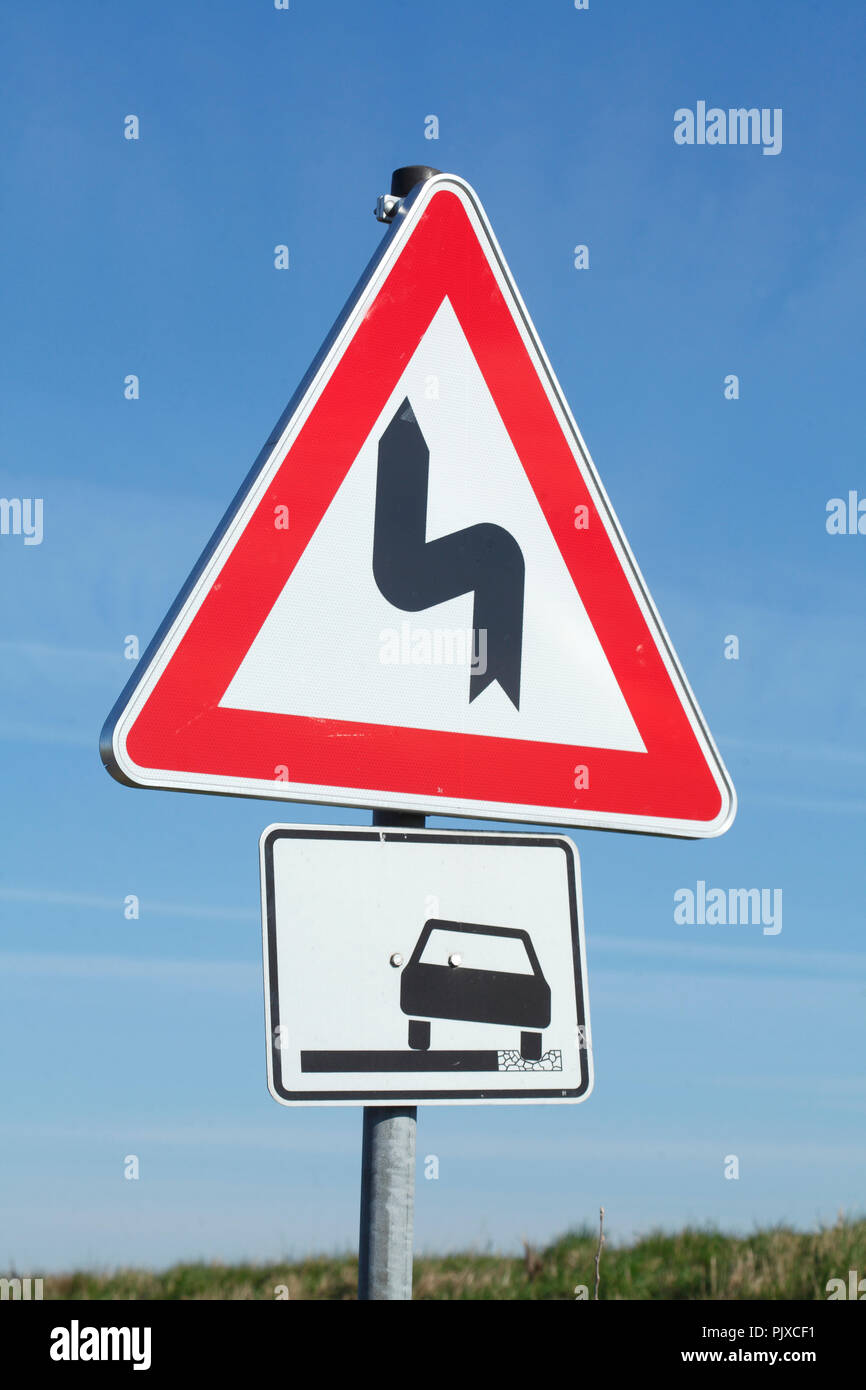 Double Bend Sign High Resolution Stock Photography and Images - Alamy