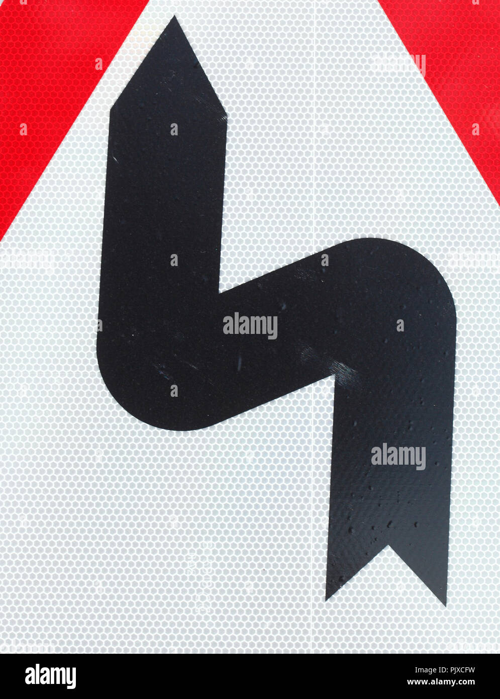 Traffic sign double turn hi-res stock photography and images - Alamy