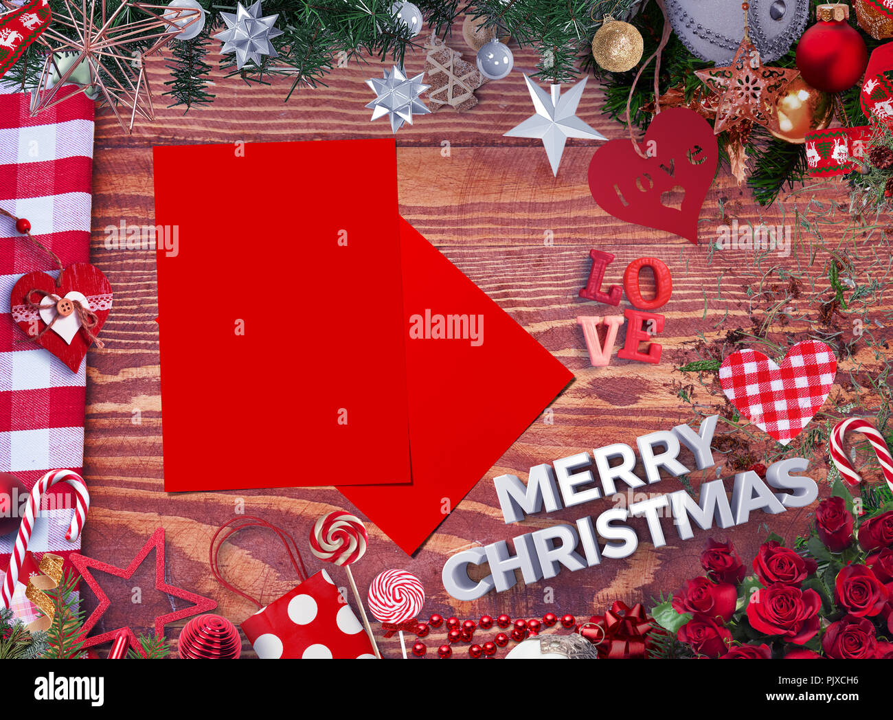 Merry Christmas card background decoration, Happy New Year Stock Photo ...