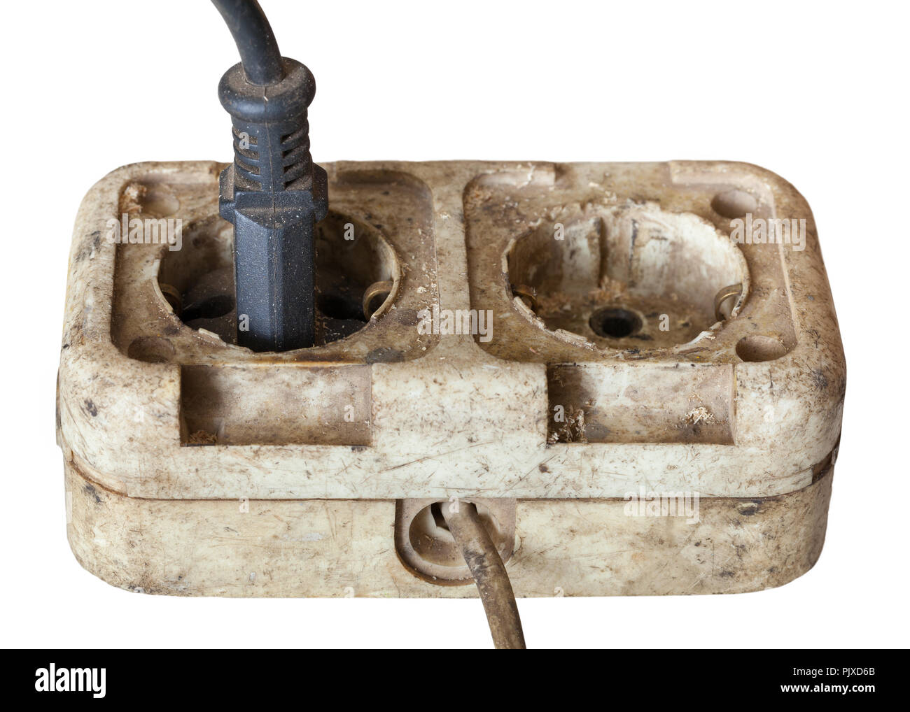 The old socket isolated on white background Stock Photo - Alamy