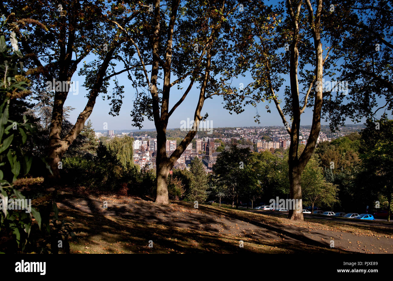 Panoramic view over the Walloon city Liège (Belgium, 30/09/2011 Stock ...