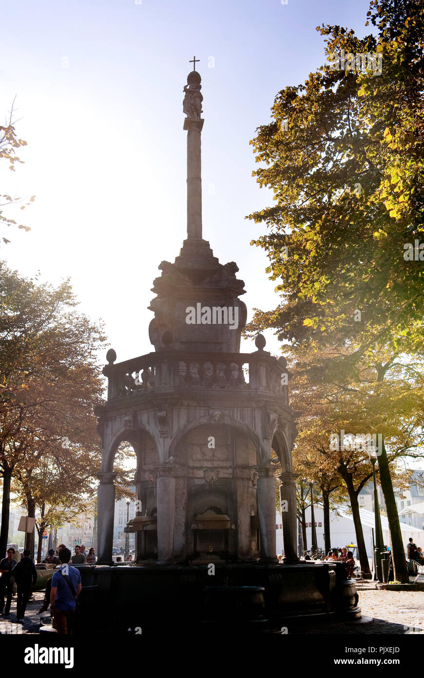 The historical Le Perron monument in Liège, once the symbol of justice ...