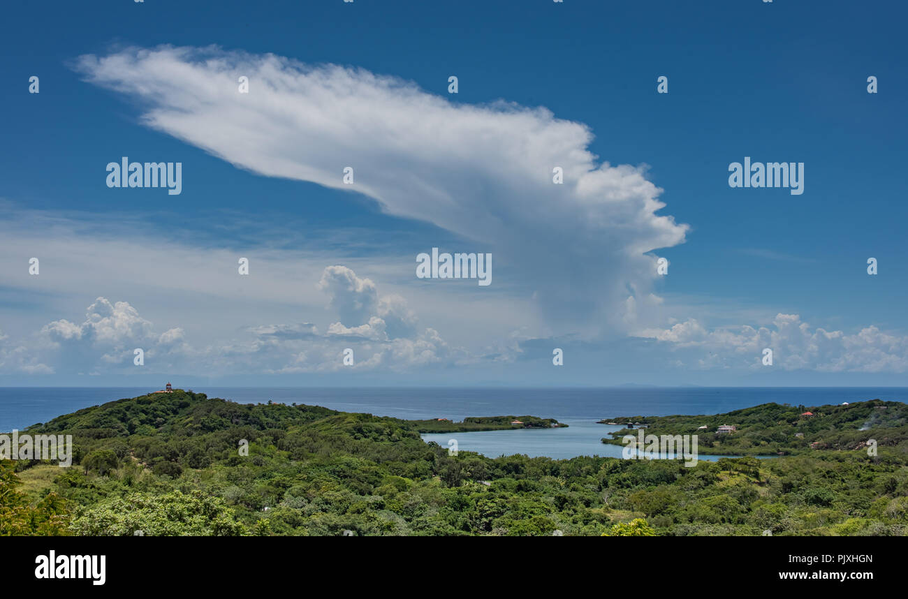 Cumulonimbus Anvil Cloud Off Caribbean Island Stock Photo - Alamy