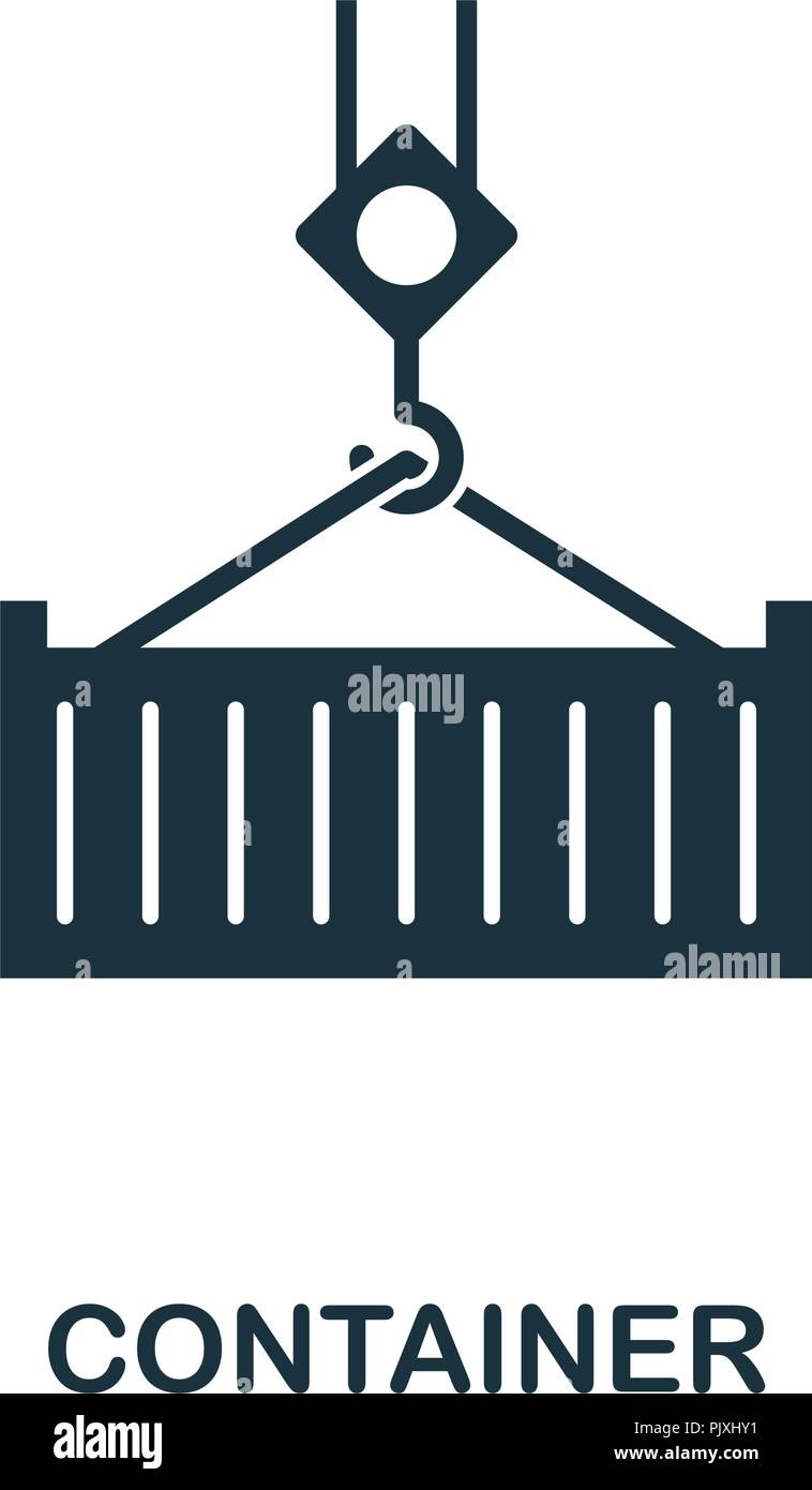 Container icon. Monochrome style design from logistics delivery ...