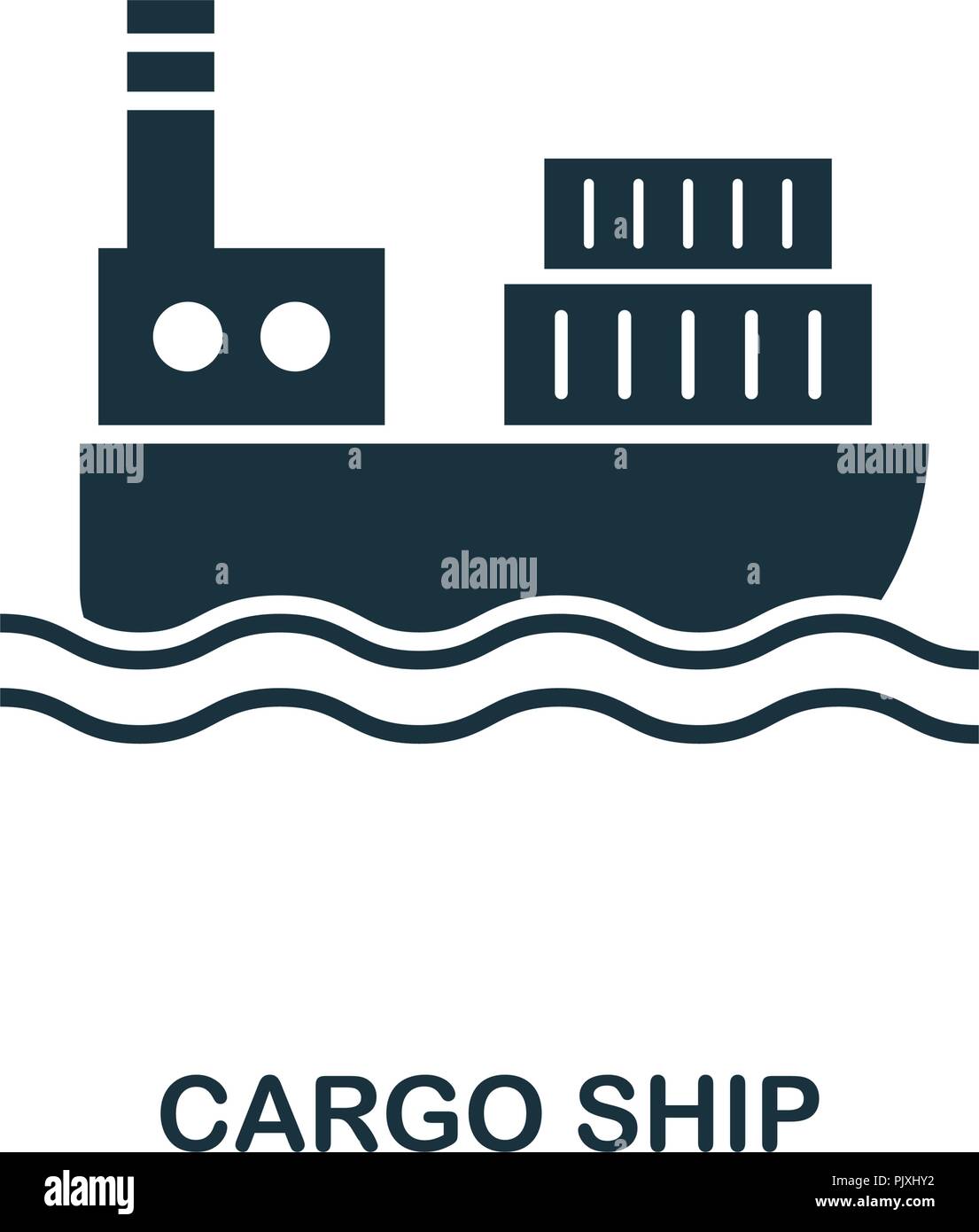 Cargo Ship icon. Monochrome style design from logistics delivery ...