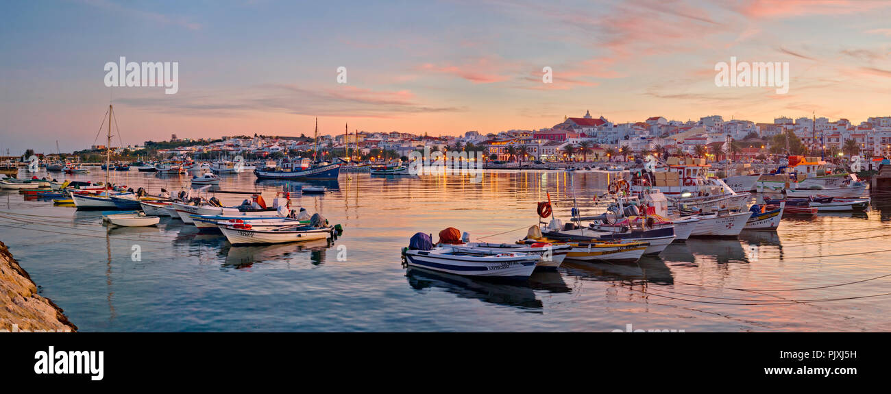 Lagos harbour at dusk, the Algarve, Portugal Stock Photo - Alamy