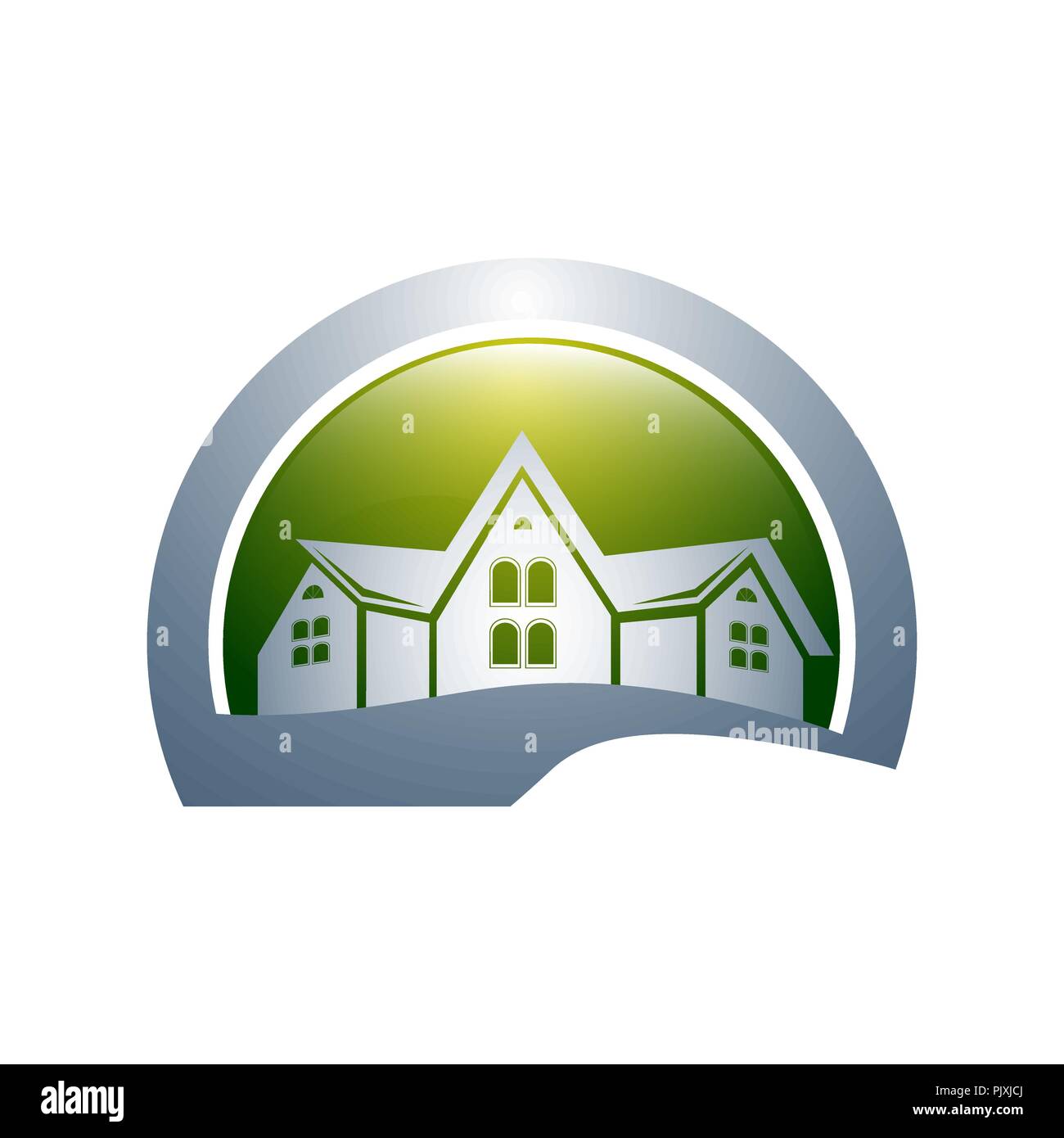 Abstract Home Circle Icon Vector Symbol Graphic Logo Design Set. Realty ...