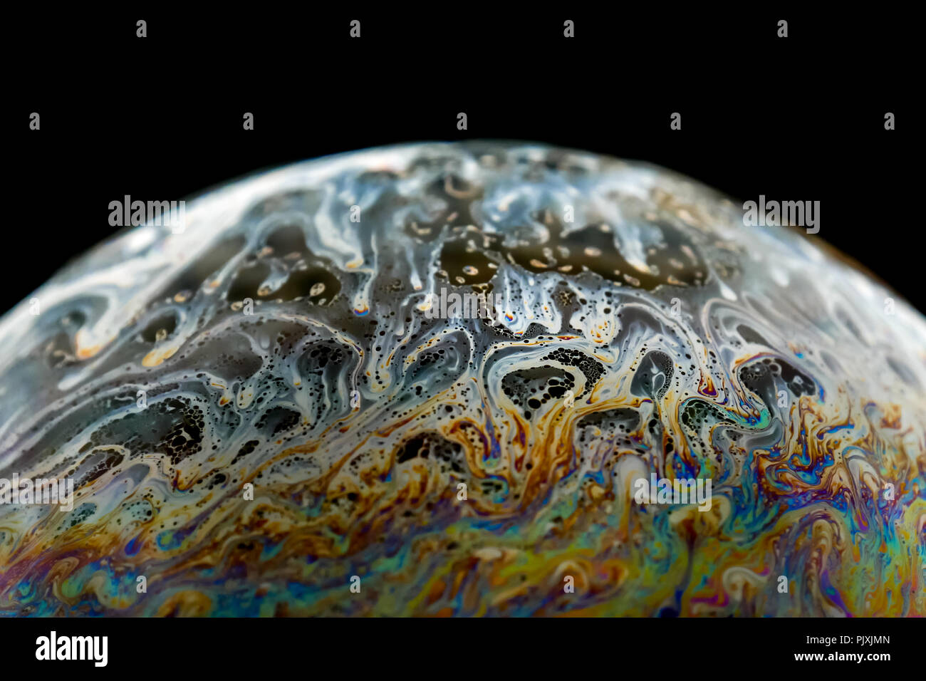 Half soap Bubble Ball abstract background semicircle. Model of Space or ...