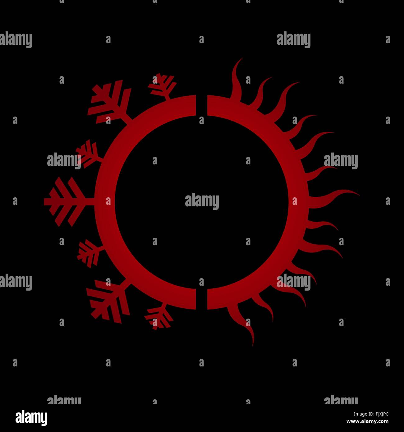 Sun and snowflake for air conditioning and heating Stock Vector Image ...