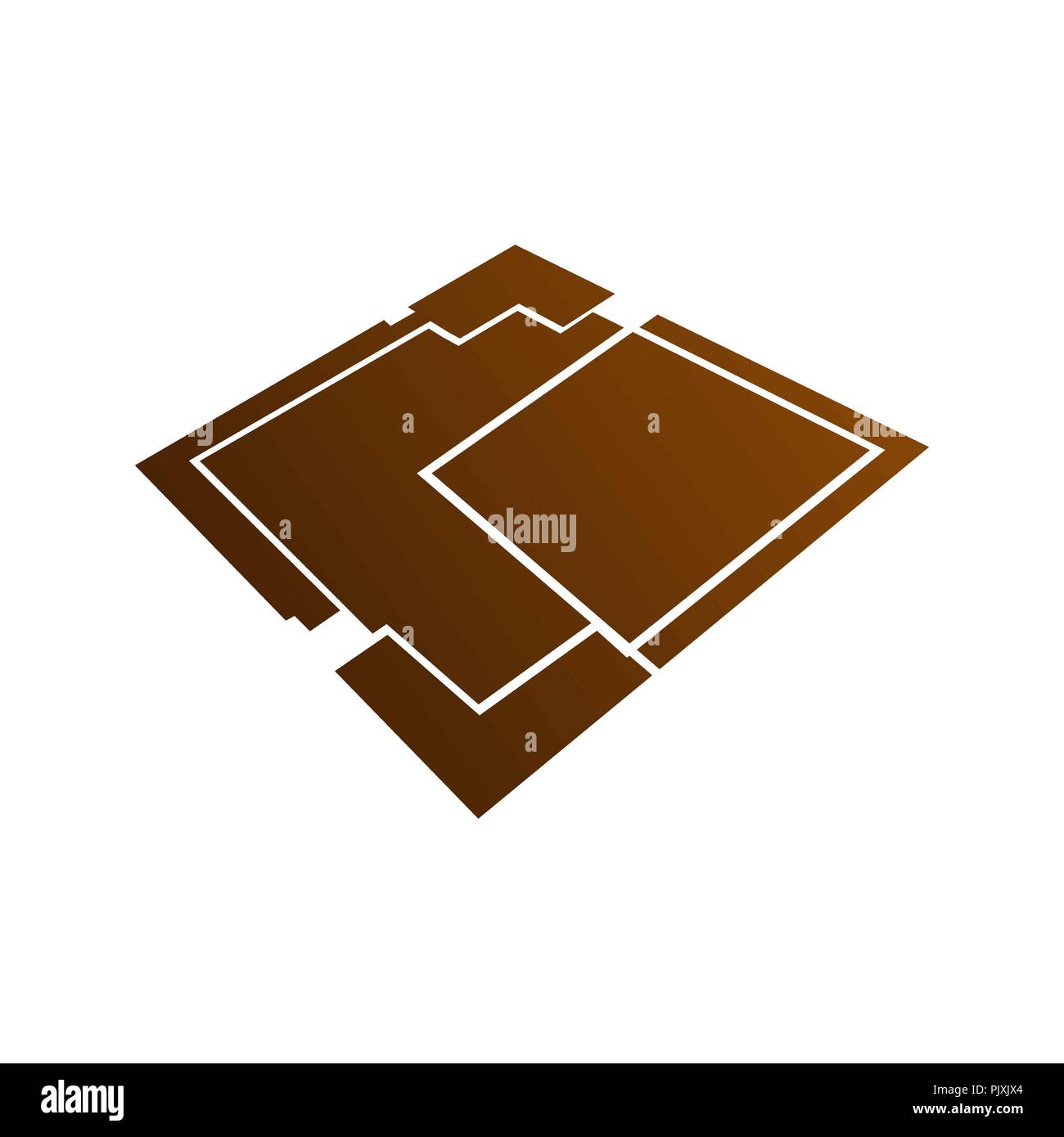 abstract flat box, logo design illustration for industry and business ...