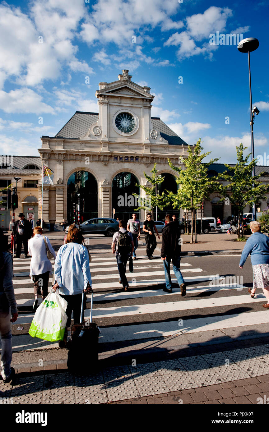 The railway station in Namur, capital of the Walloon Region (Belgium ...