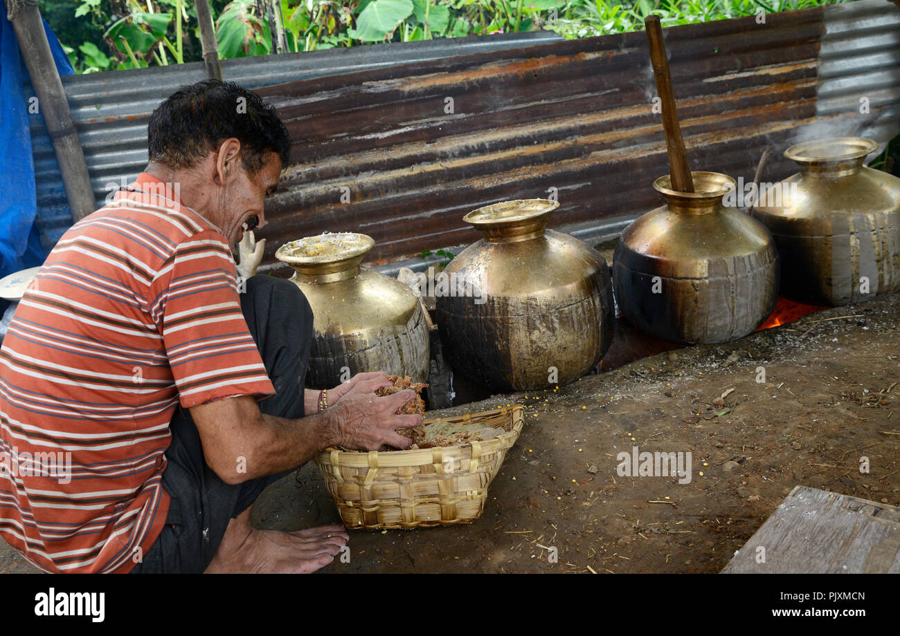 Cooking Food Outdoors Using Fire Woods in Village Stock Photo - Alamy