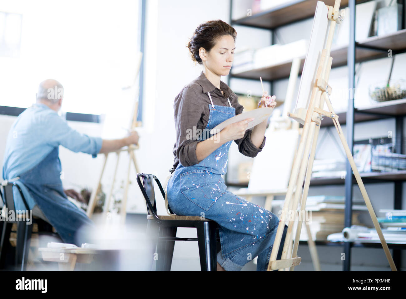 Working in studio of arts Stock Photo - Alamy