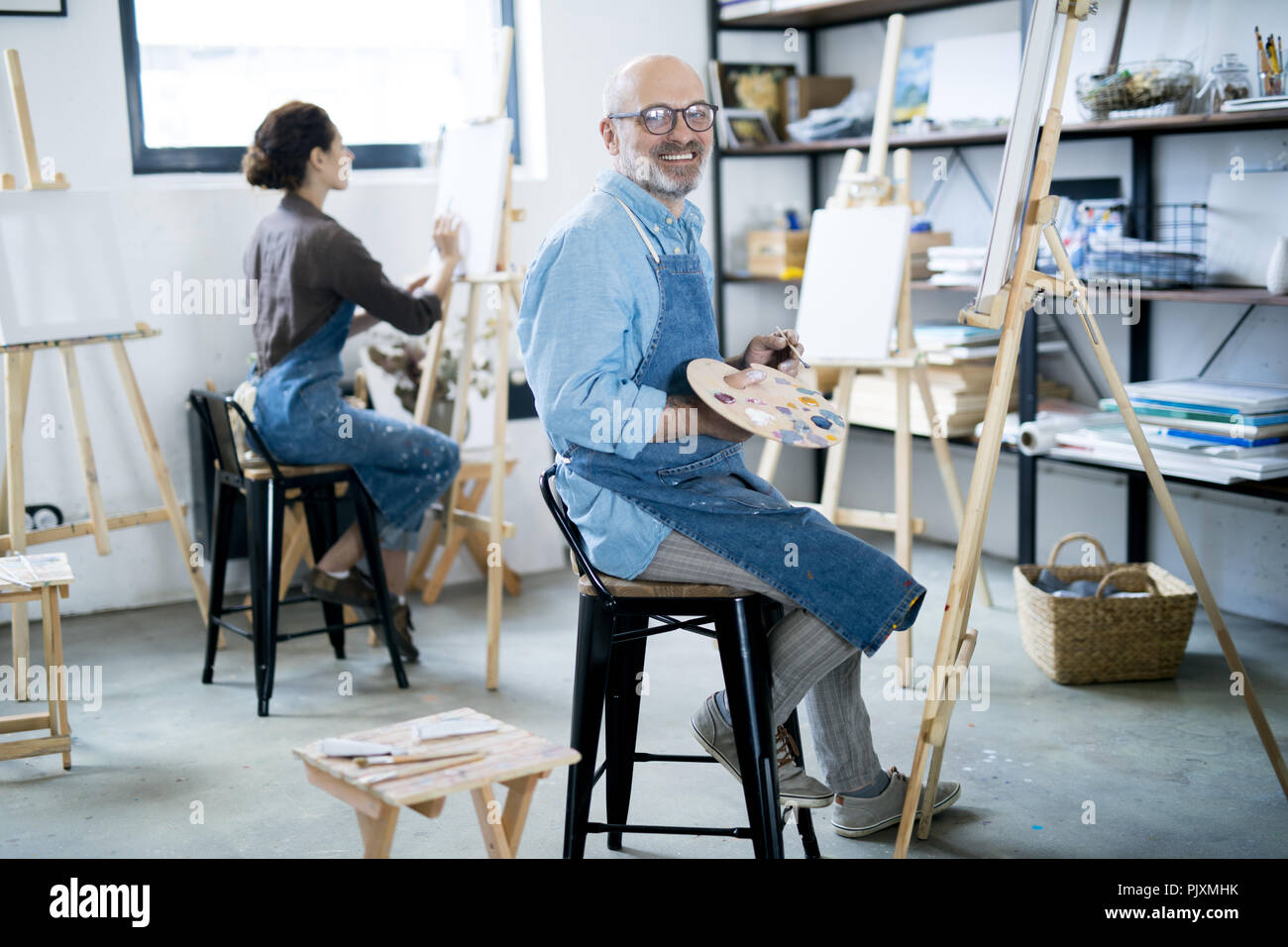 Moment Of Painting Process Stock Photo Alamy