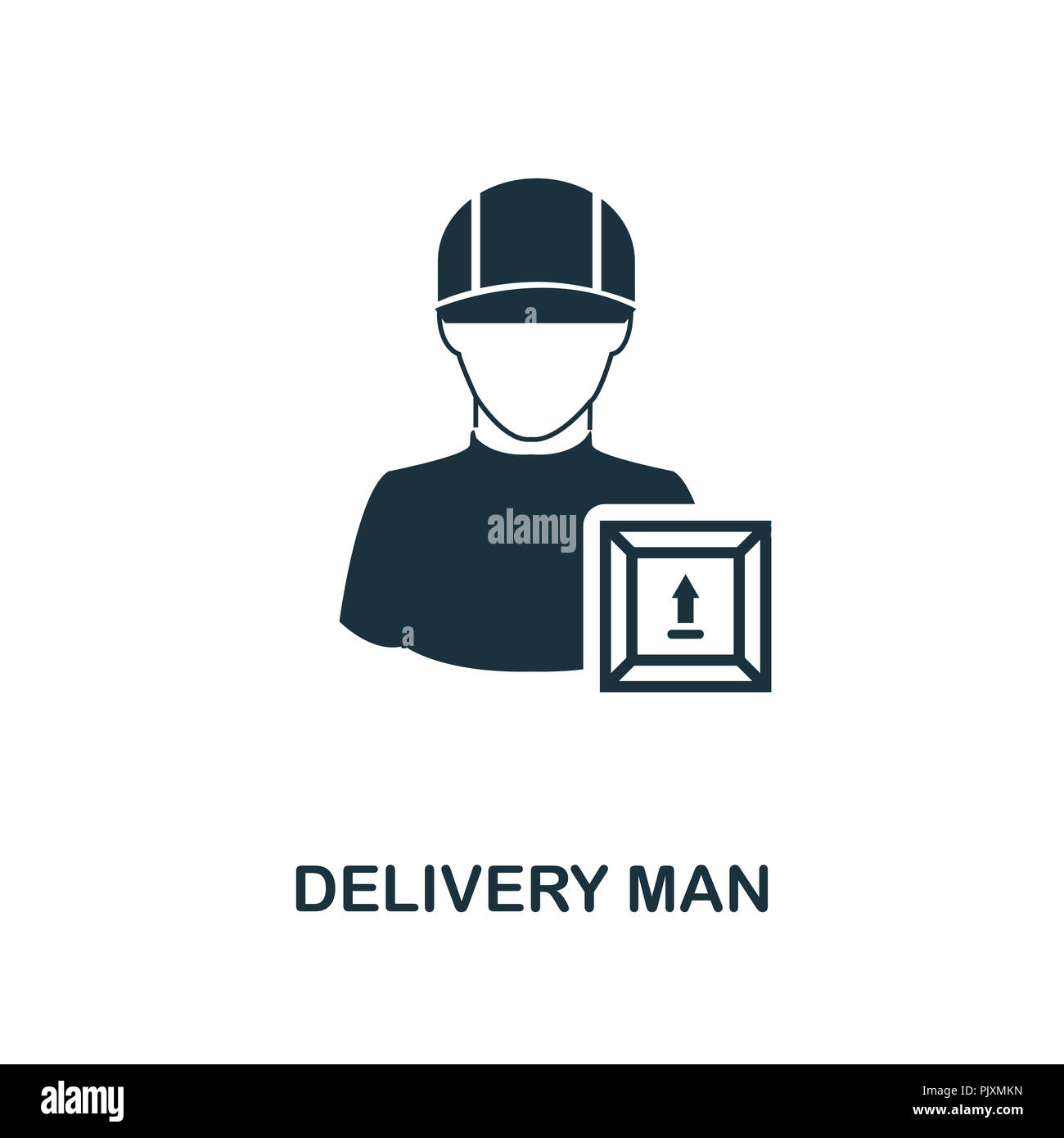 Delivery Man icon. Monochrome style design from logistics delivery ...
